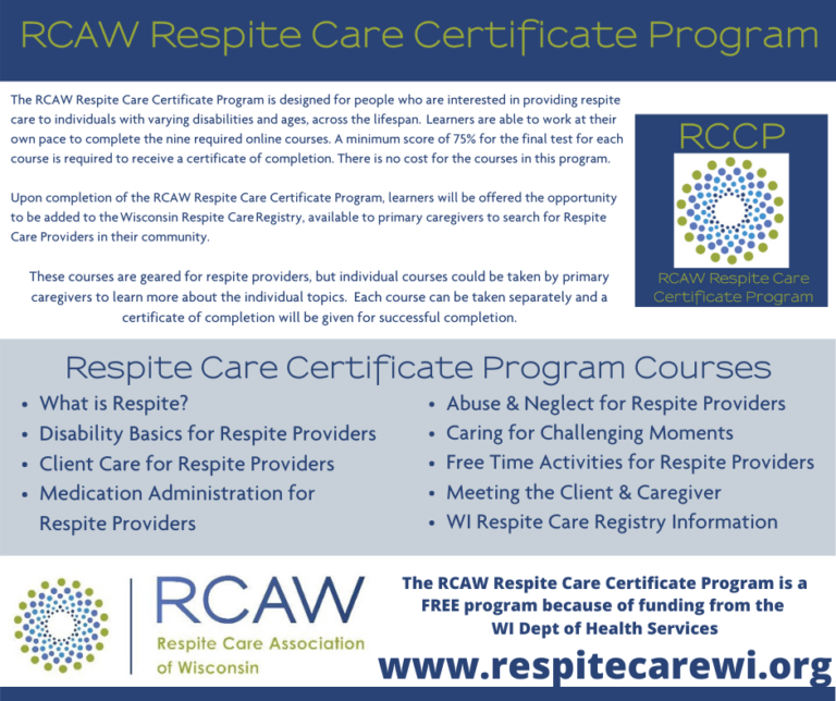 Respite Care Association of WisconsinRCCP Flyer | Respite Care ...